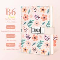 China Vintage Flower Language Locking Notebook B6 Combination Lock Journal for sale