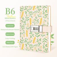 China Vintage Flower Language Locking Notebook B6 Combination Lock Journal for sale
