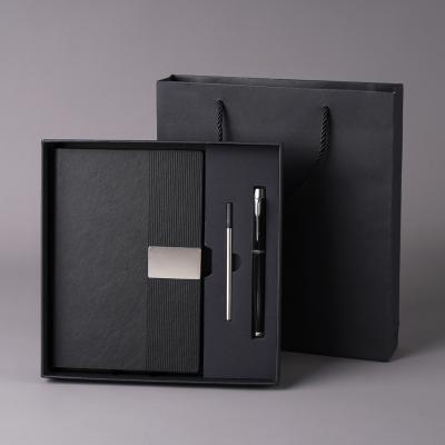 China Full Customize Notebook Pen Ink Set Gift Box Colorful PU Leather Notebook for sale