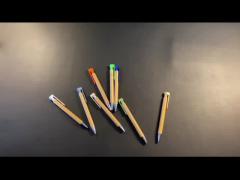 Penna a sfera creativa promozionale in legno di bambù da 1,0 mm Ritracibile per l'ambiente
