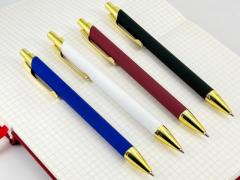 Soft Touch Press Ballpoint Pen 1.0mm Soft Coating Plastic Ball Pen Para Escritório Escolar
