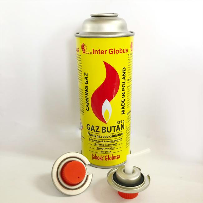 Side profile of butane gas stove valve showing mounting cup