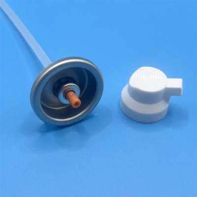 China Durable Tinplate Shaving Foam Valve with Custom Dip Tube Length for sale