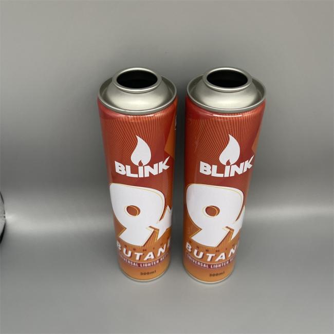 Premium Refillable Aerosol Empty Lighter Canister showing valve detail