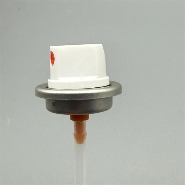 Side view of tinplate female aerosol valve