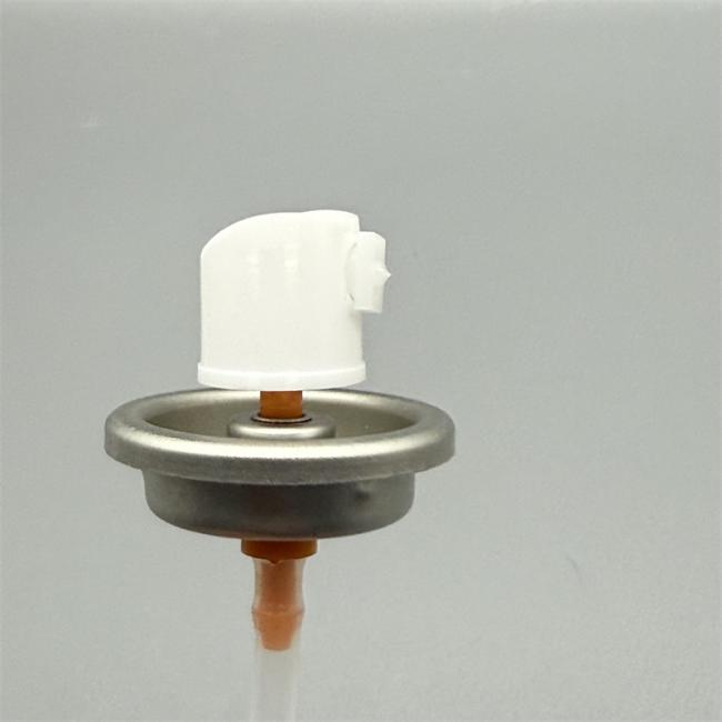 Top view of tinplate female aerosol valve
