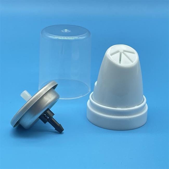 Travel-sized hair mousse can with inverted valve demonstration