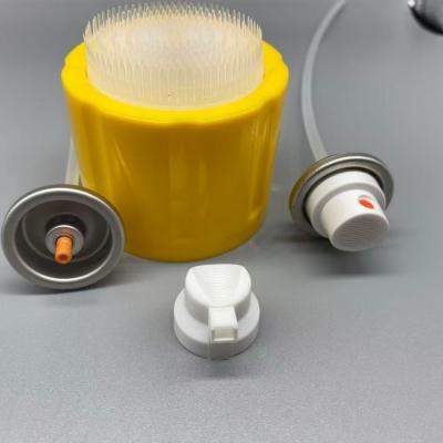 China Professional Foam Cleaner Aerosol Valve with Scrubbing Brush Cap for Auto Detailing for sale