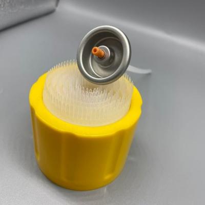 China 1 Inch Aerosol Valve System with Brush Cap for Foam Cleaning Spray Products for sale