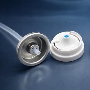 China One Inch Aerosol Dispensing Valve with Plastic Actuator and Adjustable Nozzle for Deodorant Spray Applications for sale