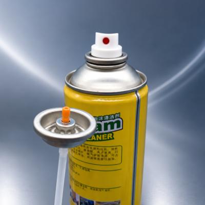 China 1 Inch Foam Aerosol Valve Assembly with Metal + Plastic Components and 57mm / 65mm Cap Options for sale