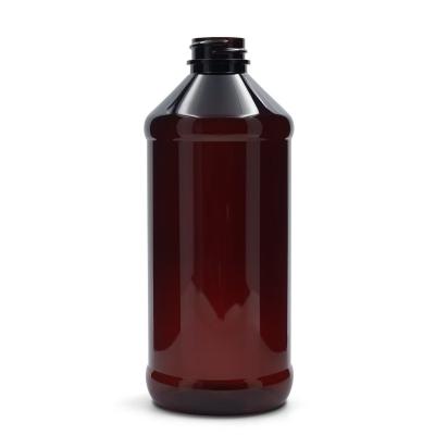China Screen Printing PET Body Material 28 400 Neck Finish 16 oz Amber Light Modern Round Bottle 500ml Capacity Juice Storage for sale