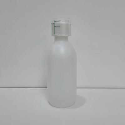 China PE Liquid Medicine Plastic Bottle 250ml 8oz Translucent Round Frost with Child Resistant Cap and Foil Seal Screw Cap Seal for sale