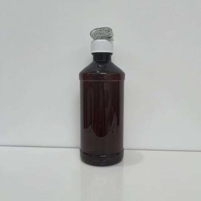 China 28mm Neck Size 16oz Amber Plastic Bottles Stickers Ideal for Labeling Liquid Medicine Packaging Containers for sale