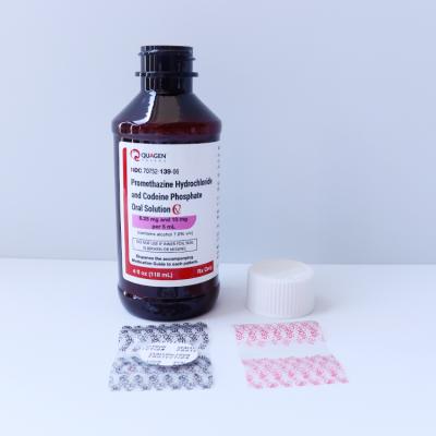 China Empty Cough Syrup 4 oz Quagen Pink Bottle for sale