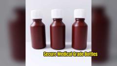 Premium Amber Plastic Bottles with CRC Caps for Medical Use