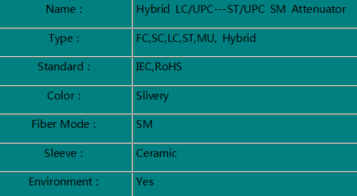 Hybrid LC/UPC—ST/ UPC Attenuator