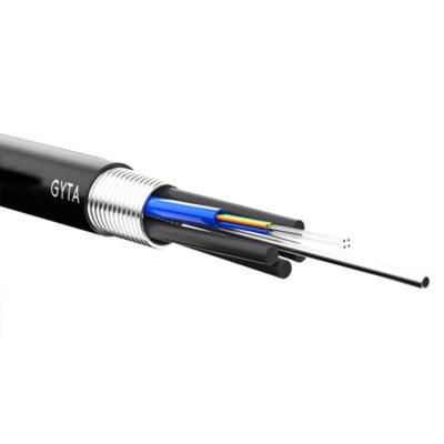 Cina 2-288 Core GYTA Outdoor Duct Coaxial Direct Burial Fiber Optic Cable per la comunicazione SM MM Giacca PE nera in vendita