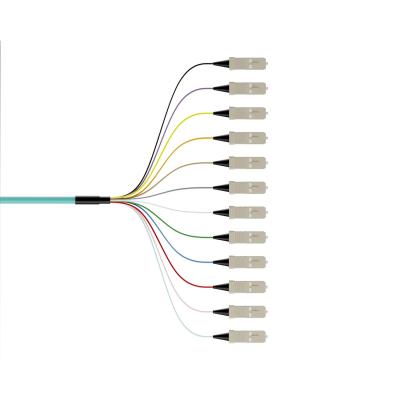 중국 Wavelength 850nm/1310nm/1550nm 12Color-Coded Bunch Ribbon Type SC Fiber Optic Pigtails 판매용