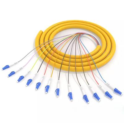 China Telecom Grade HXCOWO 12 Core Bundle LC Fiber Pigtails For 10G Gigabit Optical Network for sale