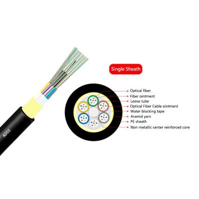 China Single Mode ADSS Fiber Cable G657A Outdoor Self Supporting Aerial Fiber Cable à venda