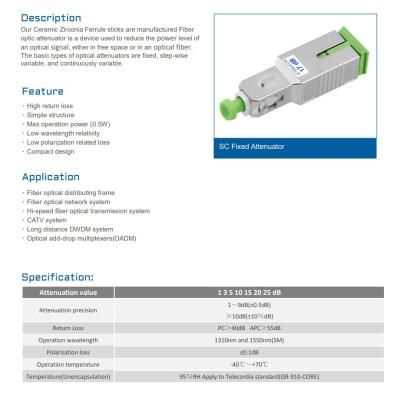 China SC Fiber Optic Variable Attenuator Customized Variable Optical Attenuator For FTTH zu verkaufen