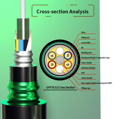 Cina Outdoor 12 Core Armoured Fiber Optic Cable GYFTA53 Armored Optical Cable in vendita