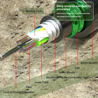 Cina HDPE Jacket Fibre Optic Cable Armoured RoHS Outdoor Rated Fiber Optic Cable in vendita