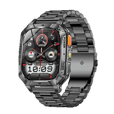 China Support OEM & ODM | 2.01 inch HD Screen 1400mAh IP68 Waterproof Tactical Rugged Outdoor Smartwatch Bluetooth Calling for sale