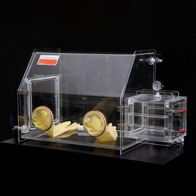 China Laboratory Benchtop Transparent Vacuum Acrylic Glove Box for sale