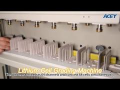 5v 60a 64 channels prismatic lithium battery cell testing machine with alligator clips