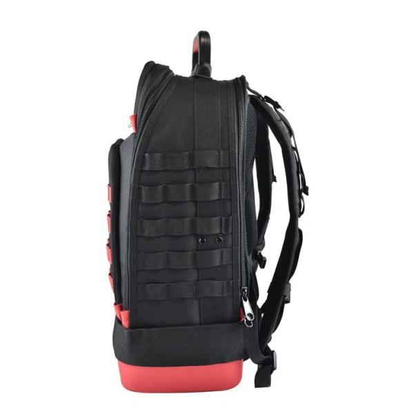 Quality Water Resistant Tool Backpack Stylish Practical Backpack Black Red Color for sale