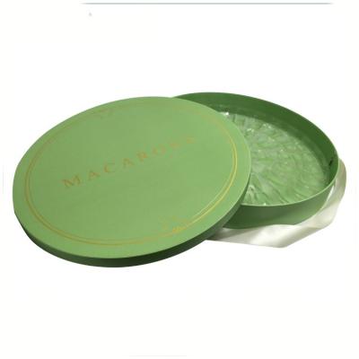 China Custom paper round box cardboard packaging boxes for macarons packaging for sale