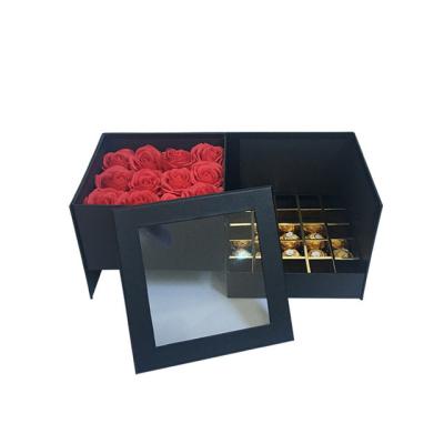China Manufacturer Custom Rigid Cardboard Paper Folding Square Gift Box With Two Layers for sale