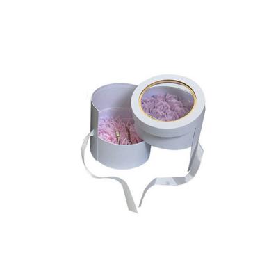 China New Arrival China Paper Round Gift Box With Clear Window For Flower Packaging for sale