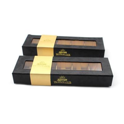 China Custom High Quality Food Packaging Chocolate Box With Golden Paper Insert for sale