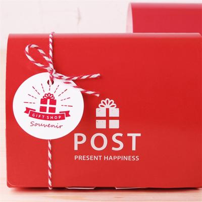China Red Printing Cardpaper Raw Materail Paper Food Box For Donut Bread Packaging for sale