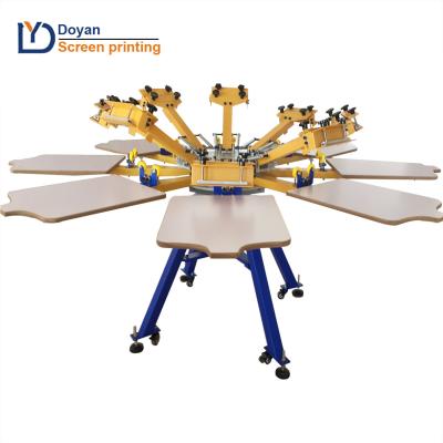 China 6 color 6 station rotary t-shirt printing machine with high quality for sale