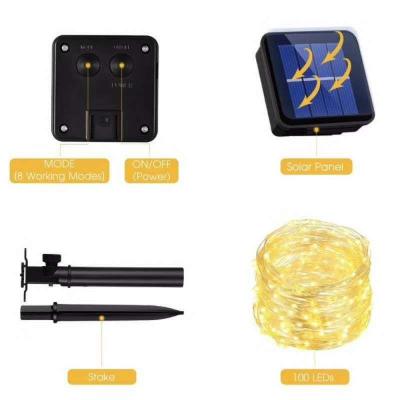 China Battery Powered Solar Powered Outdoor String Lights Decorations Waterproof Lamp for sale