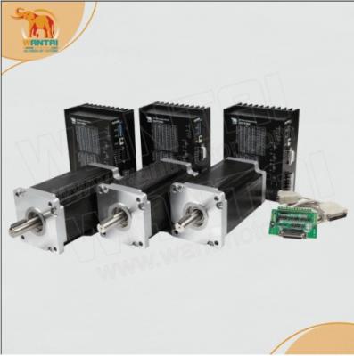China USA Free! Wantai 3 A xis Nema 42 Stepper Motor 110BYGH201-001 4200oz-in+Driver DQ2722M 220V 7.0A 300Micro CNC Router Emb for sale