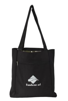 Cina two-tone 600 denier polyester tote shopping bag-HAS14025 in vendita