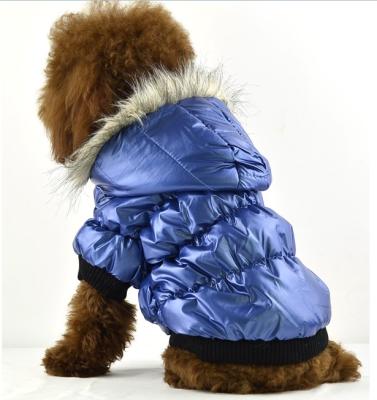 China Winter dog clothes with water-proof material blue color for sale