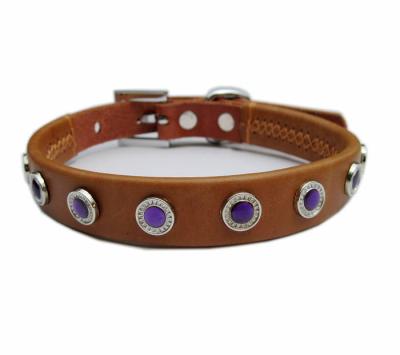 China 2012 wholesale genuine leather collar for small dog for sale