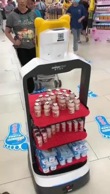 China Camarero de abastecimiento de la comida de la entrega del AI del robot de la entrega en la tienda Voice Interaction y publicidad del robot de la entrega en venta