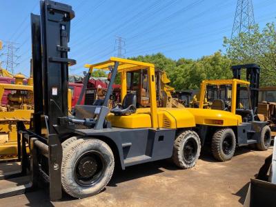 China Good Condition TCM 100 10 Ton Used Forklift with Original Paint and EPA Engine in Yellow for sale