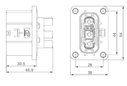 Neopower Secure-Lock 3 Pin Automotive Power & Signal Connector, 800V/16A, Waterproof IP67, HVIL