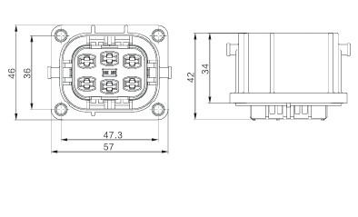 Cina Neopower 6-Pin High Voltage 1000V 35A Connector di alimentazione e segnale automobilistico con schermatura a 360° in vendita