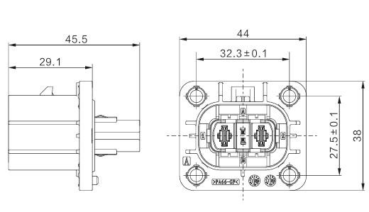 Neopower High-Performance 3-Pin Electrical Connector for OBC & BDU, 1000V 40A, IP67