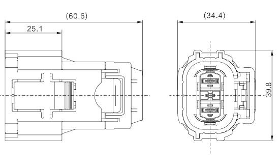 Neopower High-Performance 3-Pin Electrical Connector for OBC & BDU, 1000V 40A, IP67