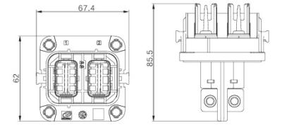 Cina Neopower 2 Pin High Voltage Connector 220A 1000V con HVIL per batterie EV e PDU in vendita